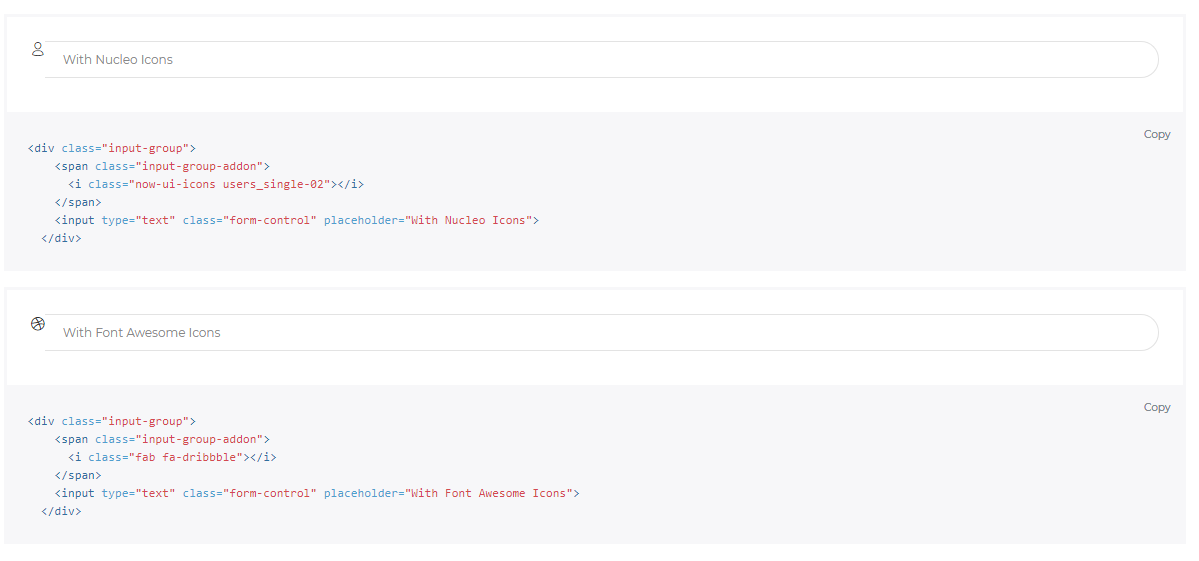 Input with icon · Issue #26 · creativetimofficial/ct-now-ui-dashboard-pro · GitHub