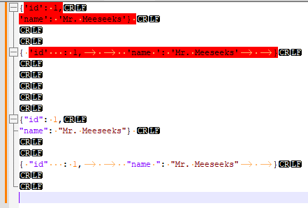 Linebreak (LF and/or CR) are highlighted as error in JSON · Issue #12476 · notepad-plus-plus ...