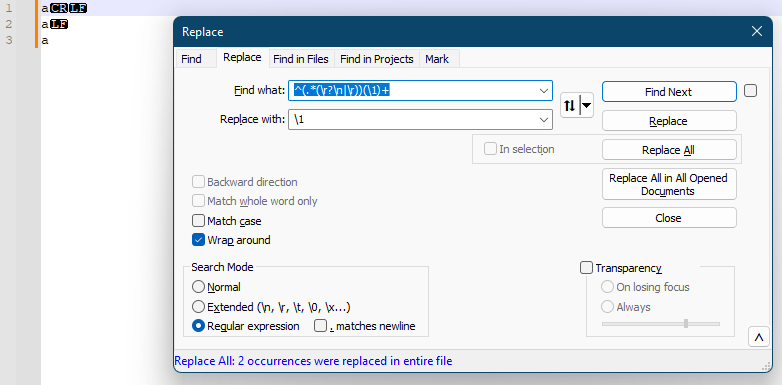 Remove Consecutive Duplicate Lines Not Working As Expected · Issue