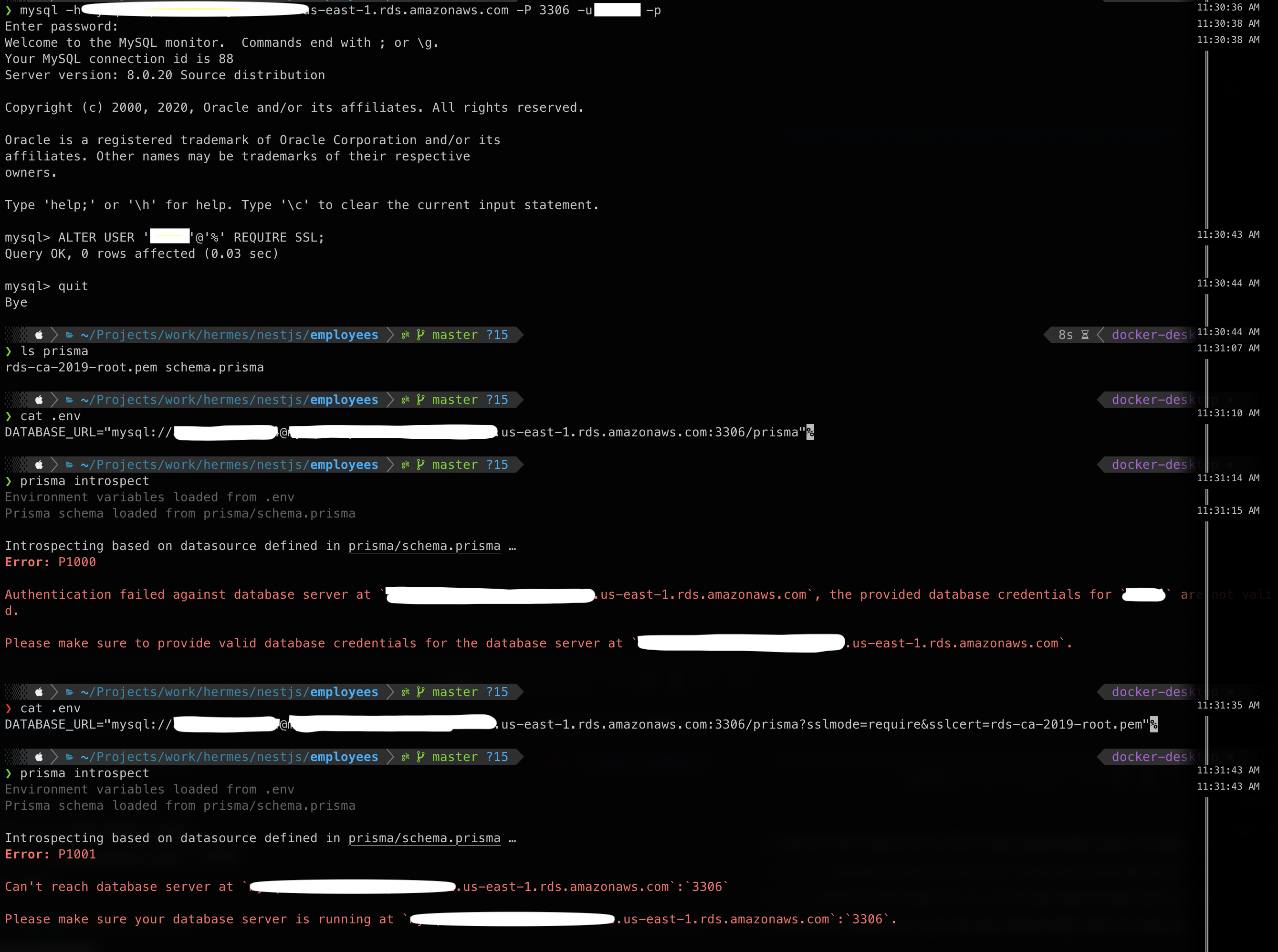 [aws rds mysql] Error: P1001 Can't reach database server using ssl connect · Issue #5132 ...