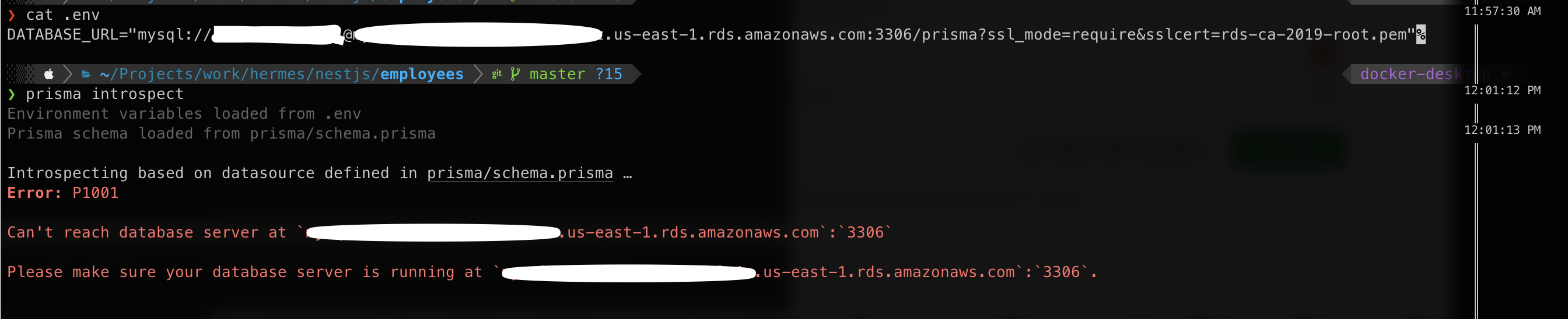 [aws rds mysql] Error: P1001 Can't reach database server using ssl connect · Issue #5132 ...