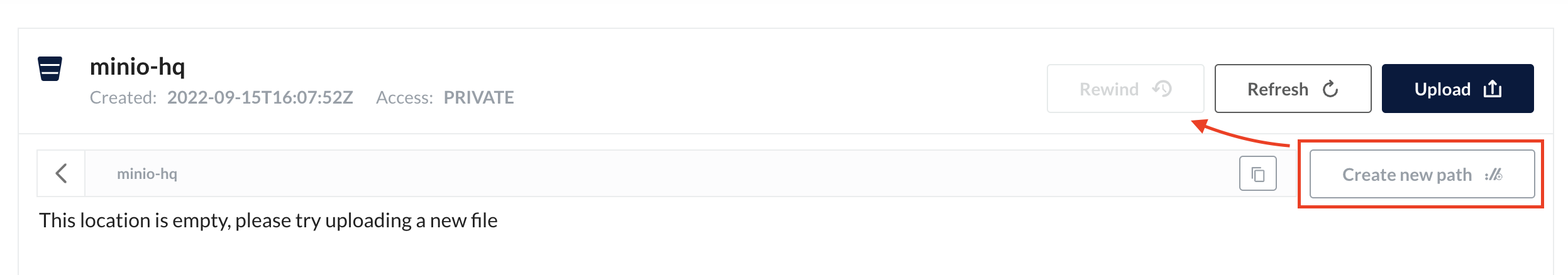 Styling of Create New Path button in Buckets page looks similar to disabled button · Issue #2329 ...