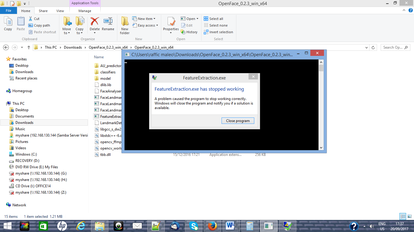 Binary failed to run on windows 8.1 · Issue #251 · TadasBaltrusaitis/OpenFace · GitHub
