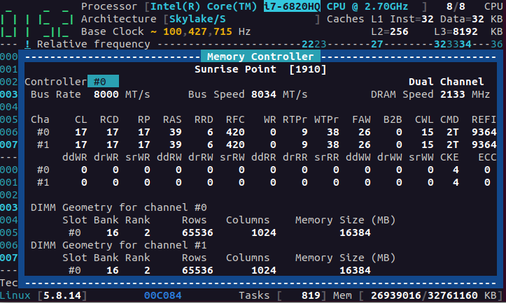 [Intel][Skylake and newer arch] Memory Controller & DIMM timings · Issue #218 · cyring/CoreFreq ...