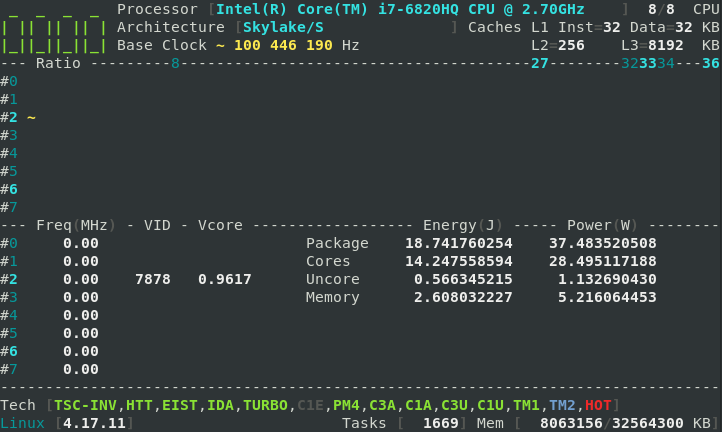 Intel(R) Core(TM) i7-6820HQ CPU @ 2.70GHz · Issue #71 · cyring/CoreFreq ...