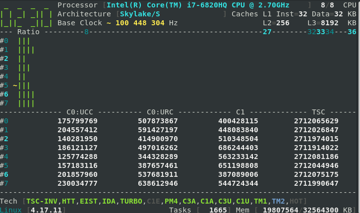 Intel(R) Core(TM) i7-6820HQ CPU @ 2.70GHz · Issue #71 · cyring/CoreFreq ...