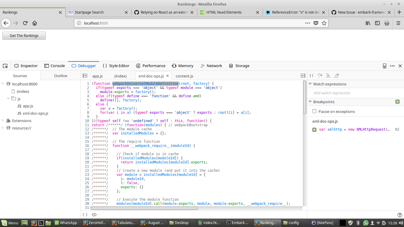 webpackUniversalModuleDefinition interferes with js src file in dist ...