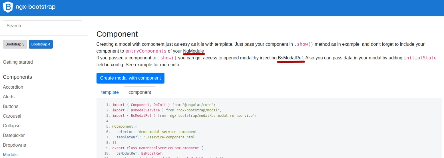 docs(modal): update description at component demo for service modal · Issue #4039 · valor ...
