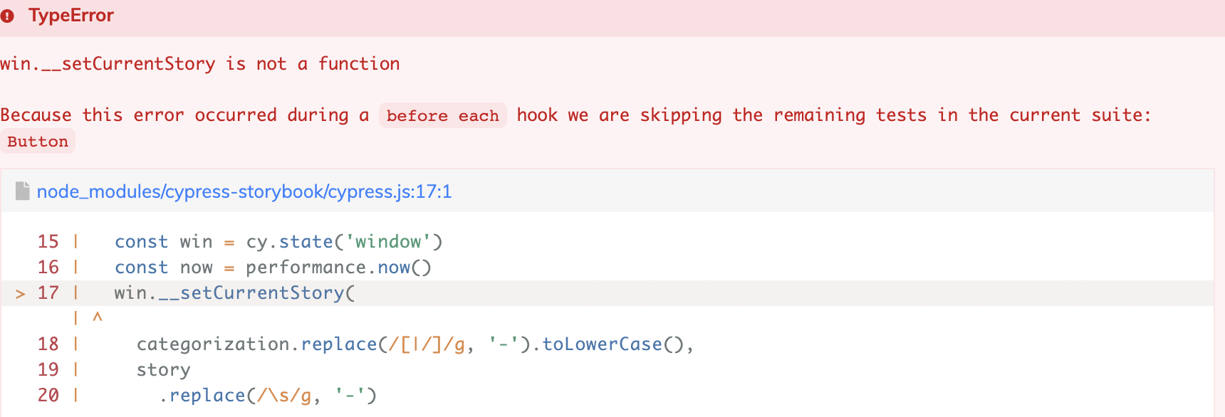 win.__setCurrentStory is not a function · Issue #39 · NicholasBoll/cypress-storybook · GitHub