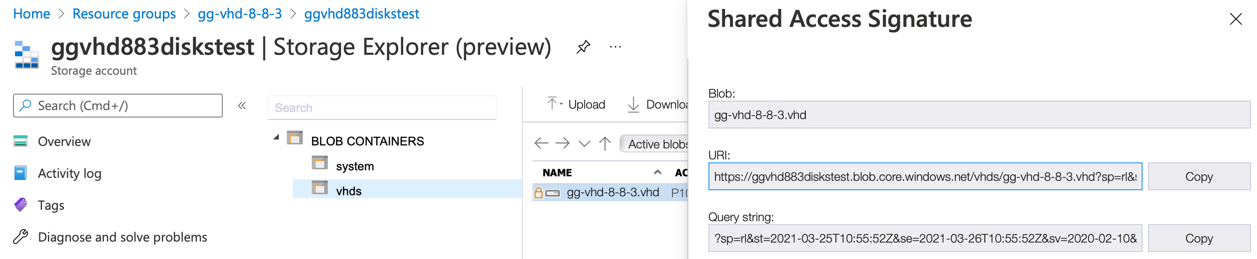 `az Storage Container Generate Sas` Does Not Produce String That Is