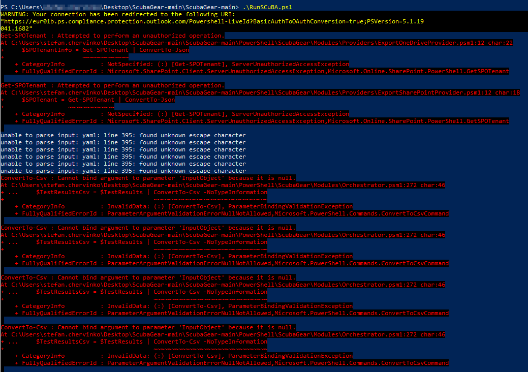 Get-SPOTenant : Attempted to perform an unauthorized operation. · Issue #10 · cisagov/ScubaGear ...