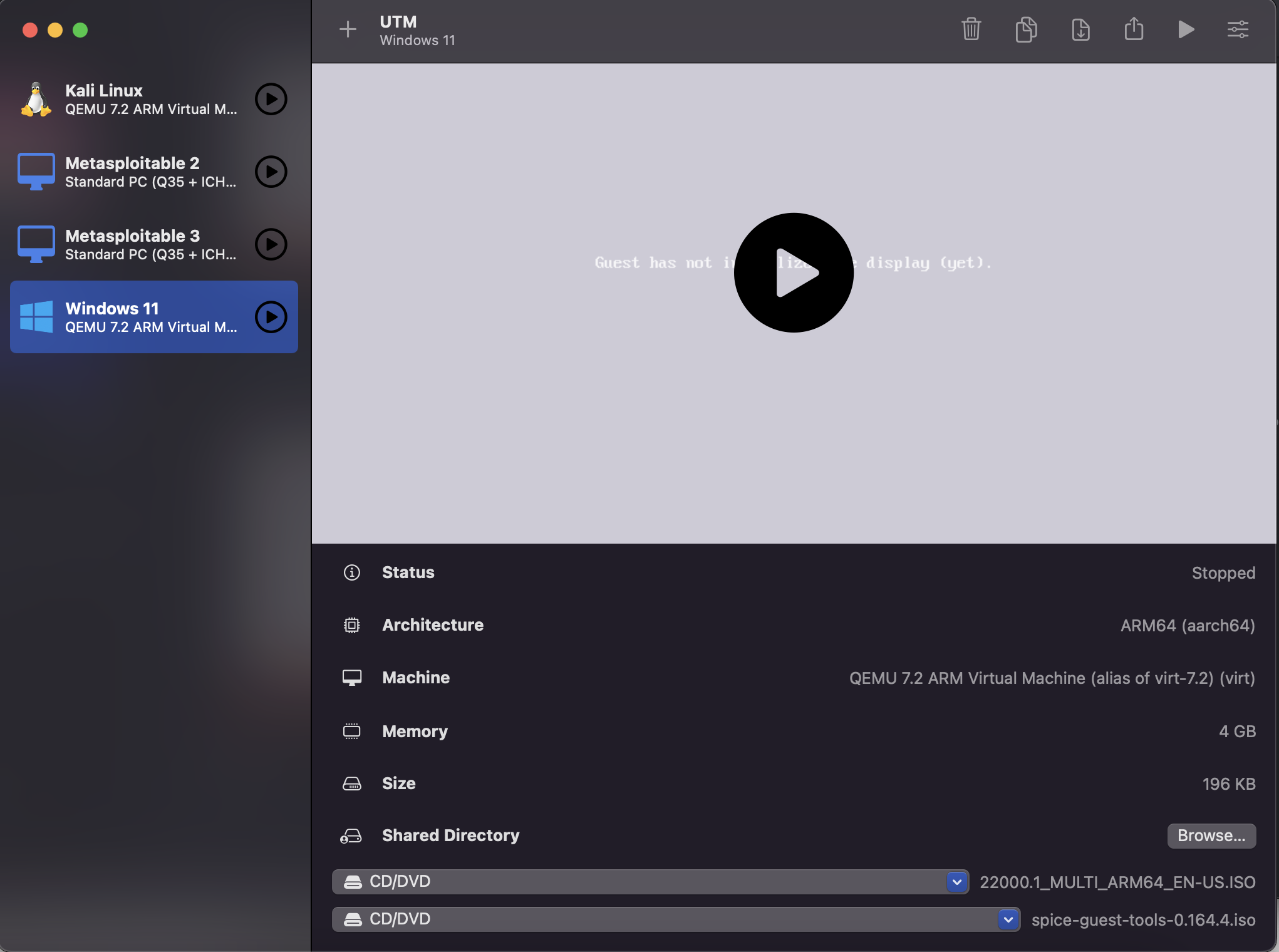 Windows 11 arm64 showing blank screen after starting on UTM · Issue #5161 · utmapp/UTM · GitHub