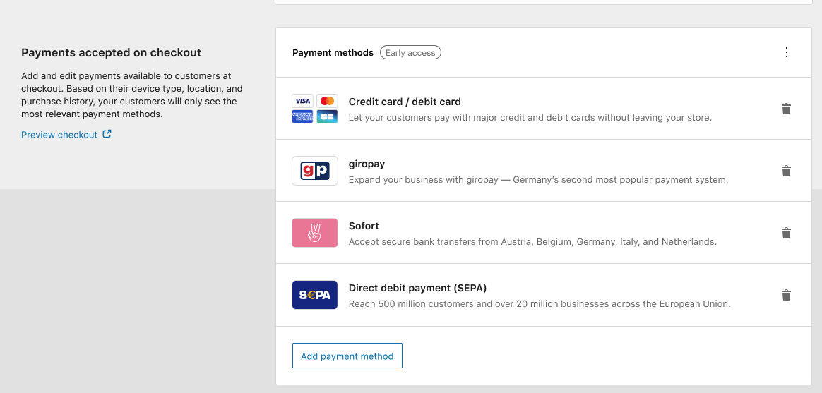 "Payment methods" section tweaks · Issue #2175 · Automattic/woocommerce-payments · GitHub