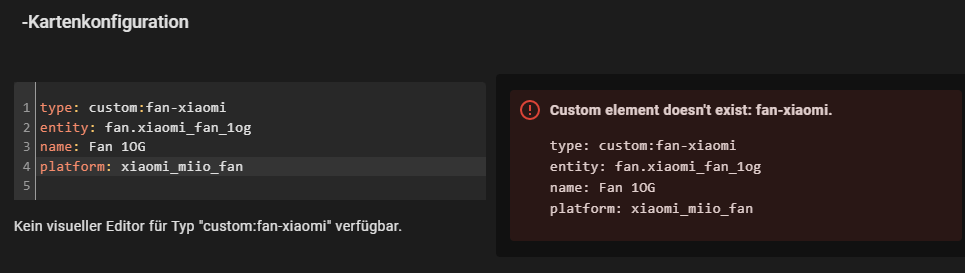 Custom element doesn`t exist: fan-xiaomi · Issue #106 · ikaruswill/lovelace-fan-xiaomi · GitHub