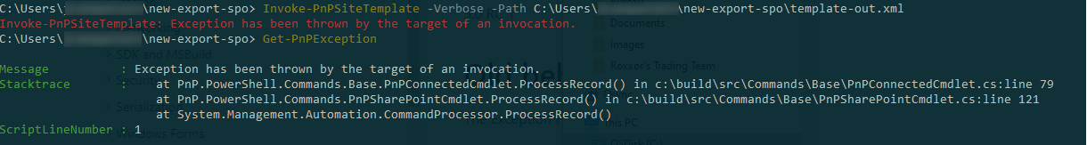 [BUG] Invoke-PnPSiteTemplate directly raises an exception upon calling · Issue #790 · pnp ...
