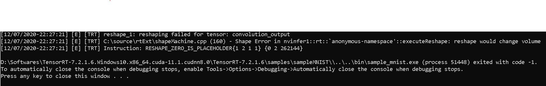 Error in Reshape - Conversion of VGG19 to TensorRT Engine - Error in Reshape - Conversion of VGG19 to TensorRT Engine -
