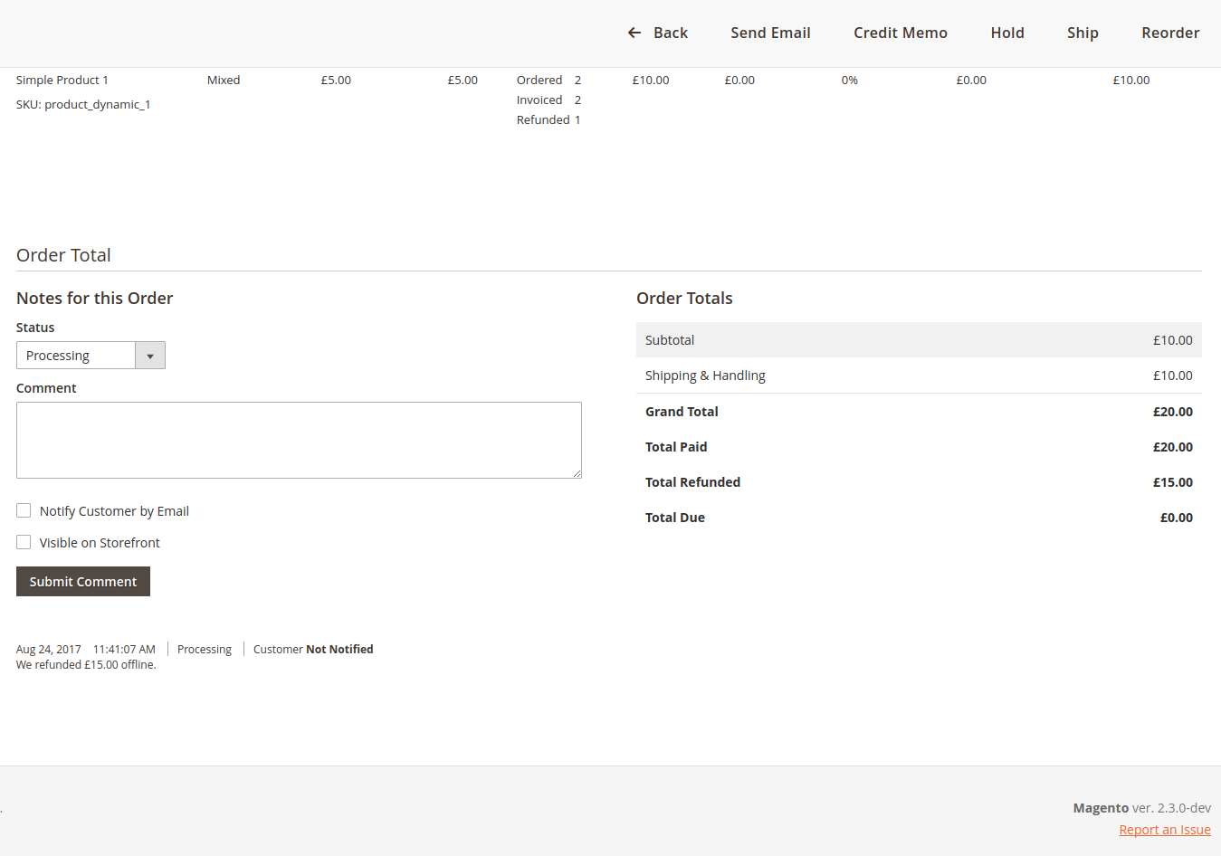 Magento 2.2.0 partial Credit Memo/Refund not working · Issue #10636 · magento/magento2 · GitHub