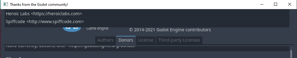 Bad display when scrolling "About Godot" popup · Issue #55153 · godotengine/godot · GitHub