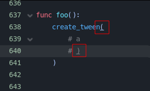 The editor mismatch parenthesis when a comment countains a closing ...