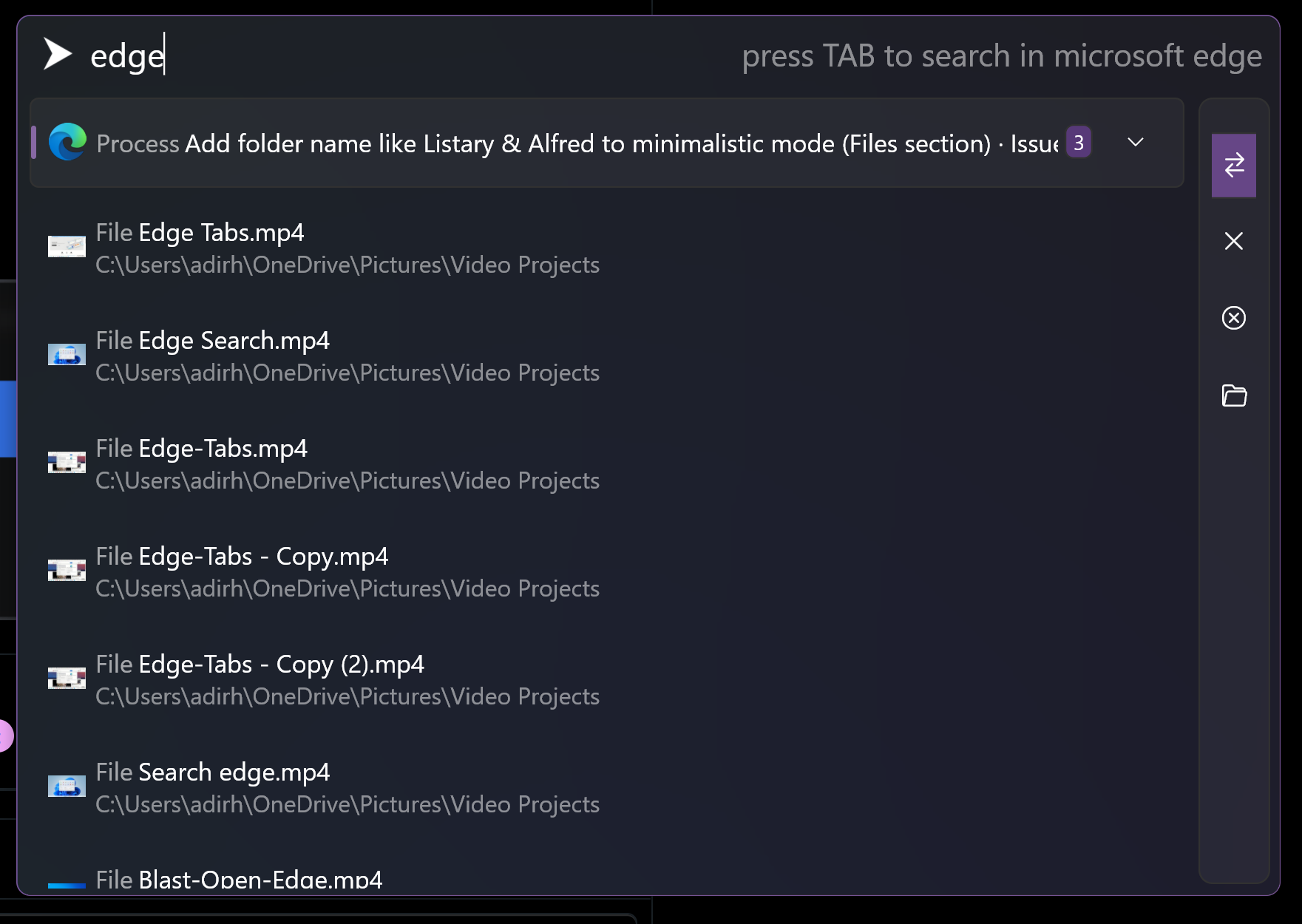 Add folder name like Listary & Alfred to minimalistic mode (Files section) · Issue #433 · adirh3 ...