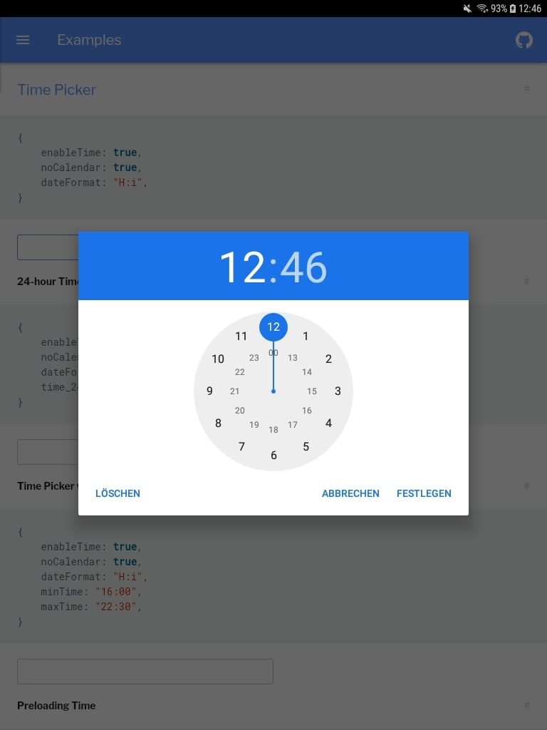 Time picker on Android shows outdated native dialog · Issue #1982 · flatpickr/flatpickr · GitHub