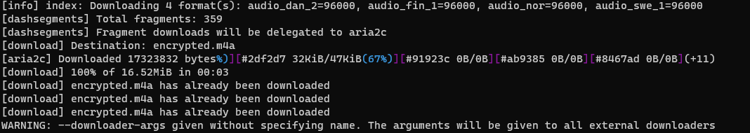 Possible to select multiple audio ID's when using the -id parameter? · Issue #72 · parnexcodes ...
