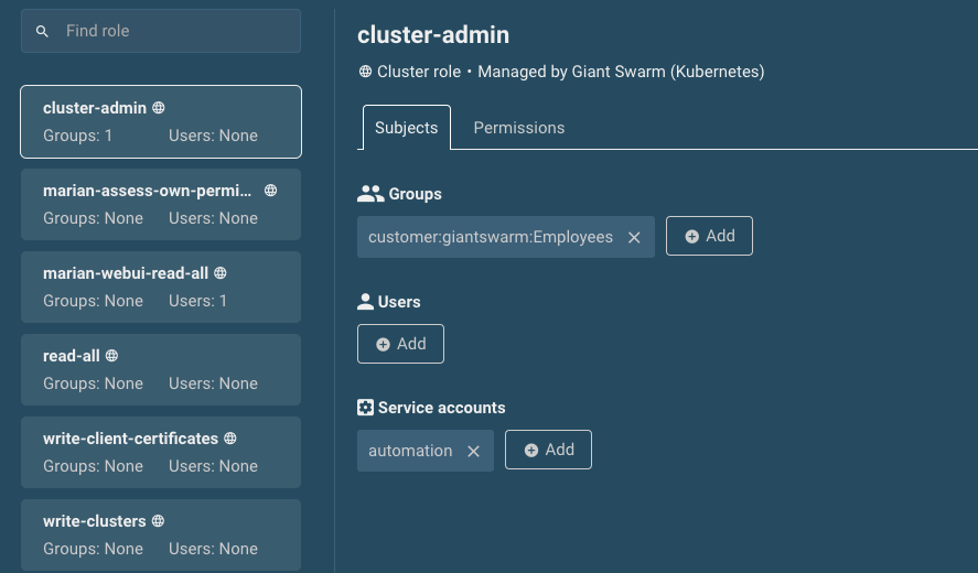 Improve role list in access control UI · Issue #656 · giantswarm/roadmap · GitHub