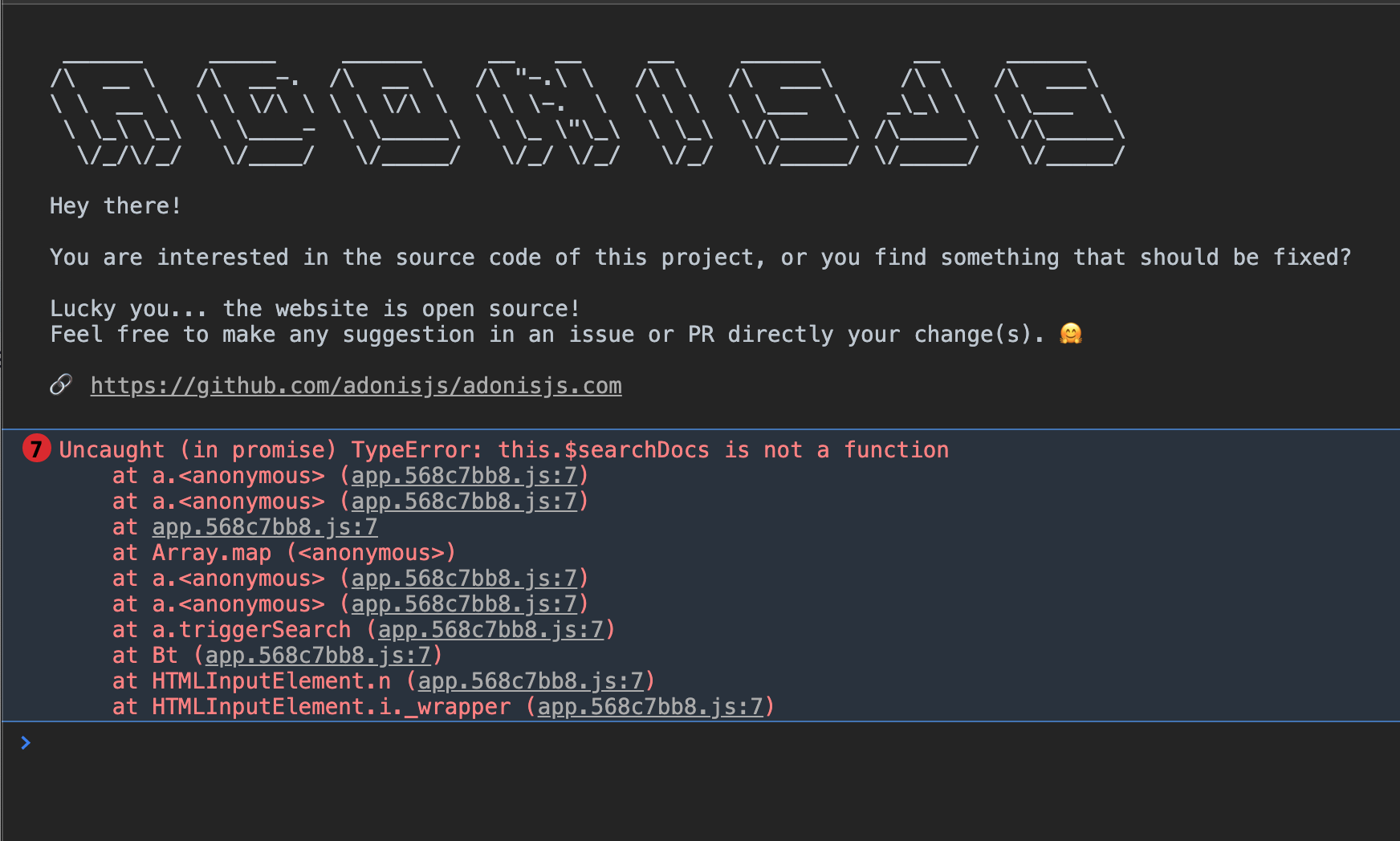 Search in preview website not working properly · Issue #59 · adonisjs/legacy.adonisjs.com · GitHub