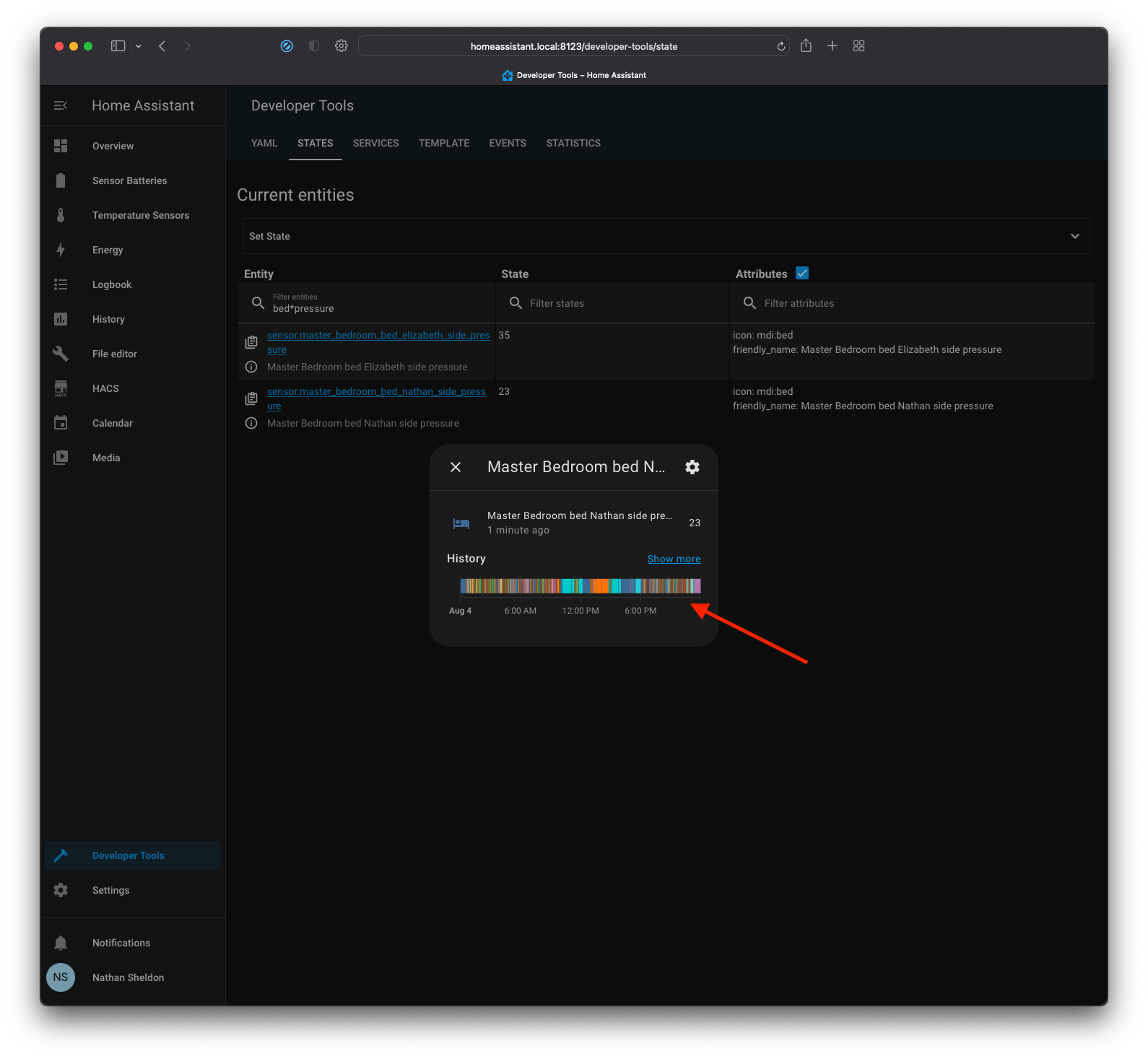 SleepIQ Bed Pressure Sensor History Appears as State Changes Instead of ...