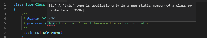 JSDoc - Add support for @return {this} · Issue #28880 · microsoft/TypeScript · GitHub
