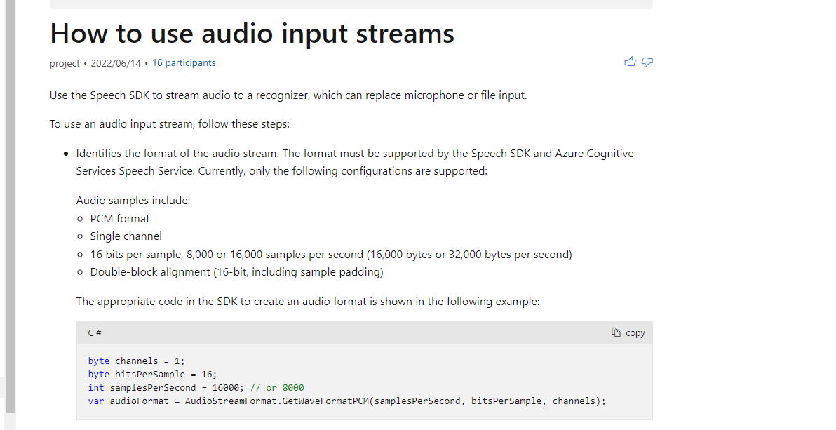 C++ PCM audio stream recognizer · Issue #1539 · Azure-Samples/cognitive ...