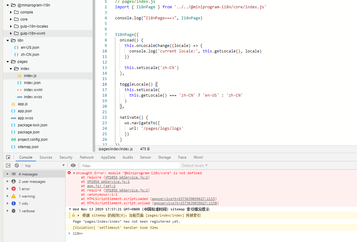 按文档说明步骤走，无法实现demo可视化效果？ · Issue 10 · Wechat Miniprogramminiprogram I18n · Github 