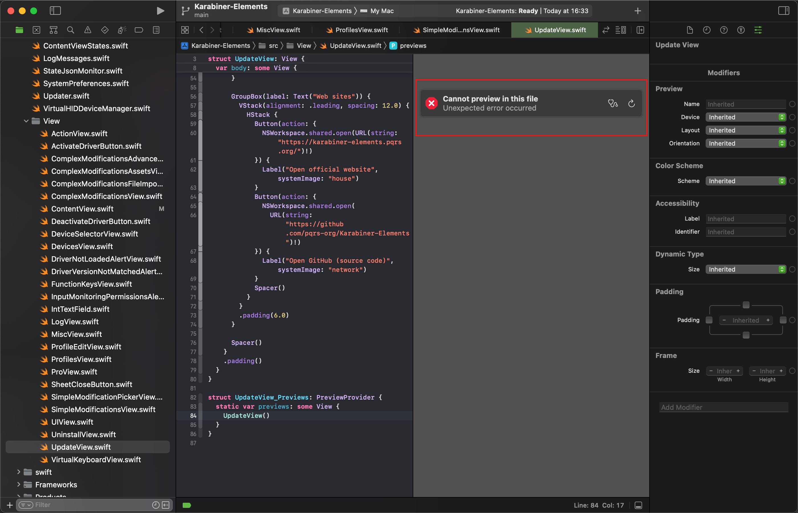 Cannot preview in this file, Unexpected error occurred · Issue #3458 · pqrs-org/Karabiner ...