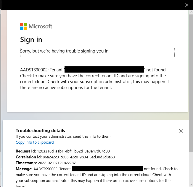 Logging into Microsoft Account in Composer 2.1.2 fails due to Tenant not being found · Issue ...