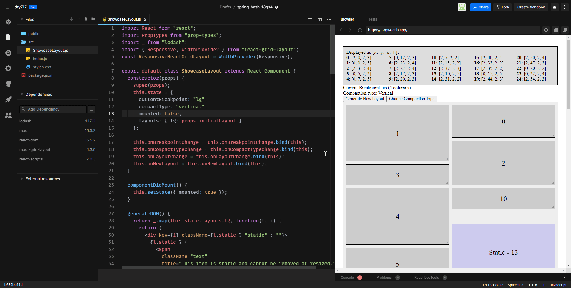 When Clicking The Item It Will Be Covered By Placeholder Div · Issue 1636 · React Grid Layout