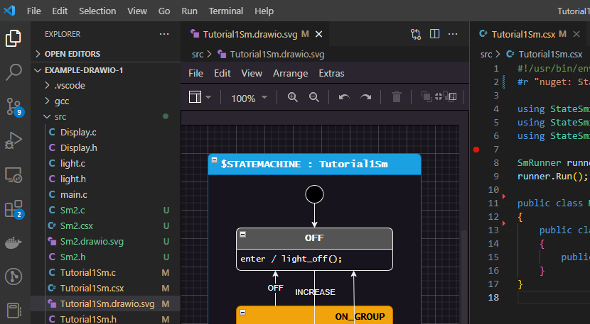 Update Highlights (v0.5.4 to v0.7.11) · StateSmith/StateSmith Wiki · GitHub