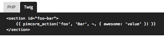 [Docs] Possibility to show in documentation php and twig in different tabs · Issue #1699 ...