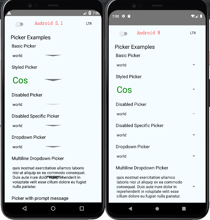 Dropdown icons are not shown on the right side on android 5.1 · Issue #373 · react-native-picker ...