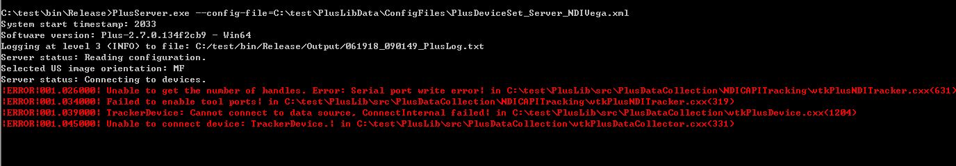 NDI Vega Connection Failed · Issue #363 · PlusToolkit/PlusLib · GitHub