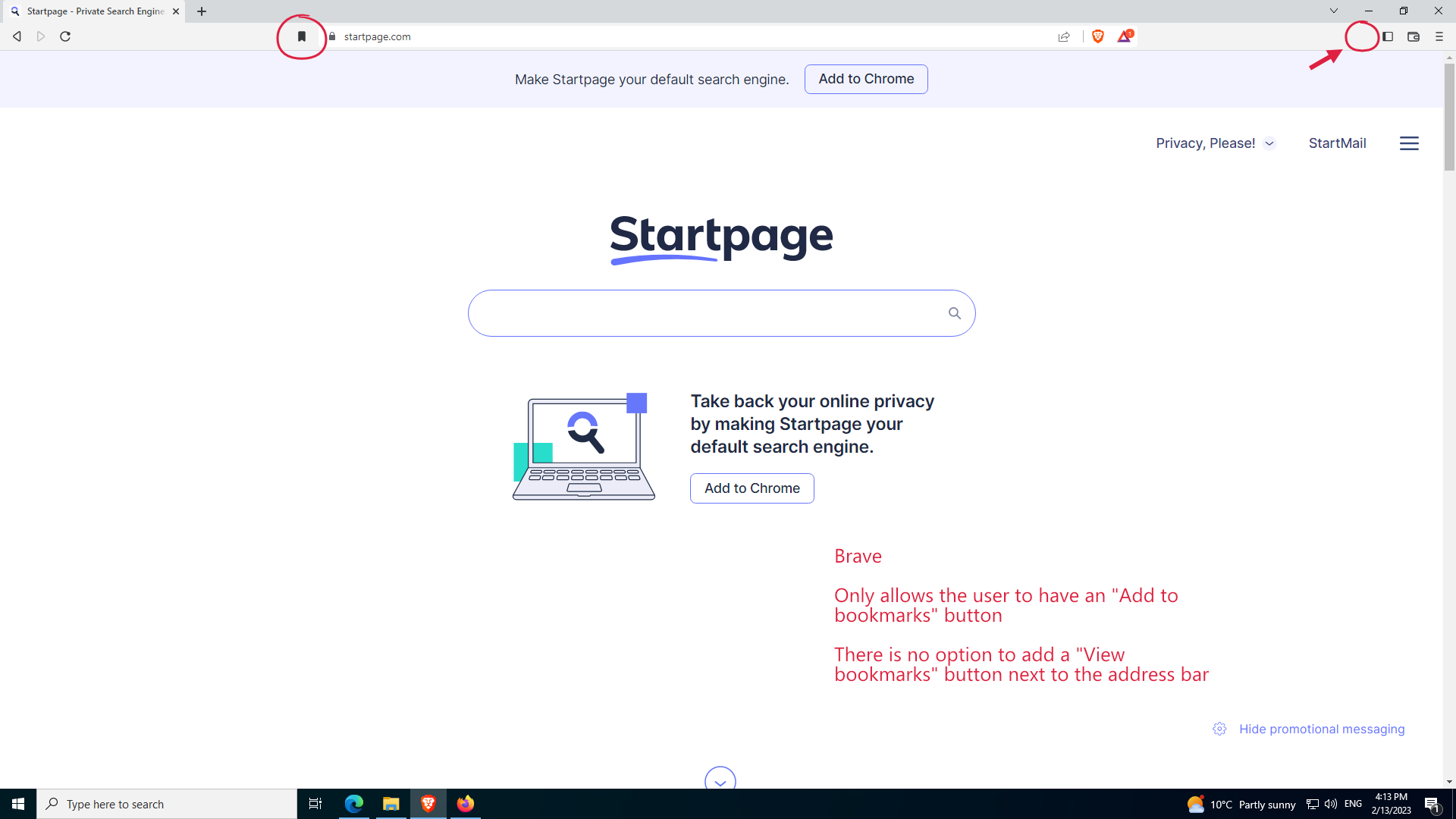 Allow Adding "View Bookmarks" Button to Address Bar · Issue #28475 · brave/brave-browser · GitHub