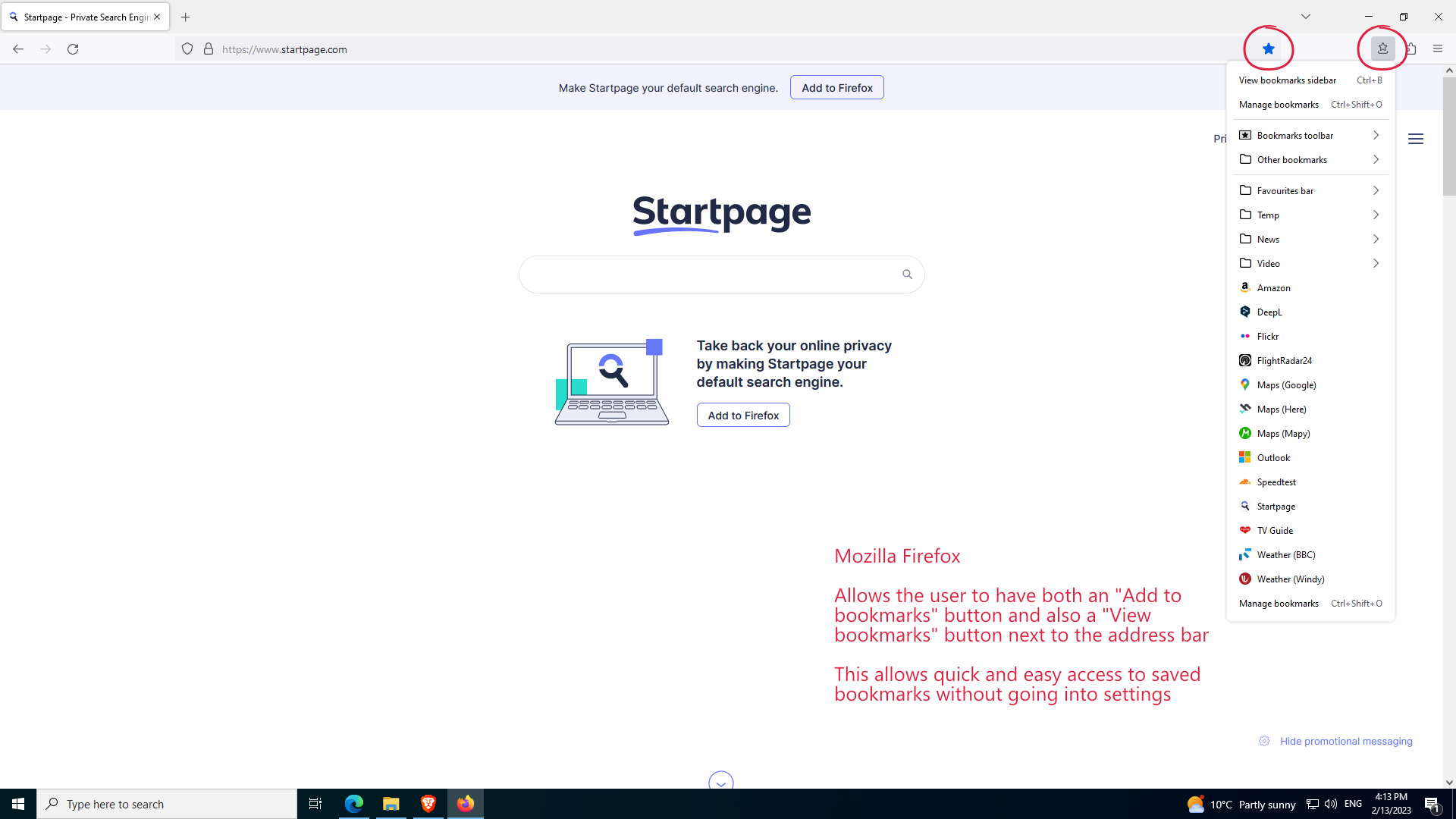 Allow Adding "View Bookmarks" Button to Address Bar · Issue #28475 · brave/brave-browser · GitHub