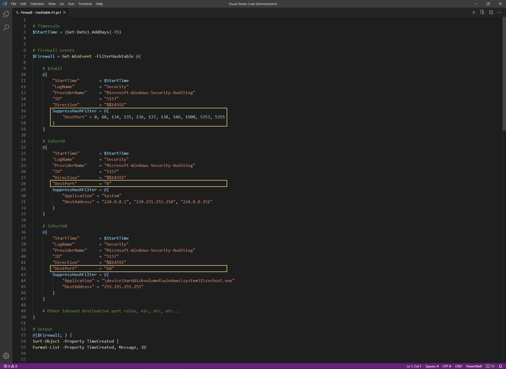 Get Winevent Filterhashtable Array Length Limited To 20 · Issue 12303 · Powershell 