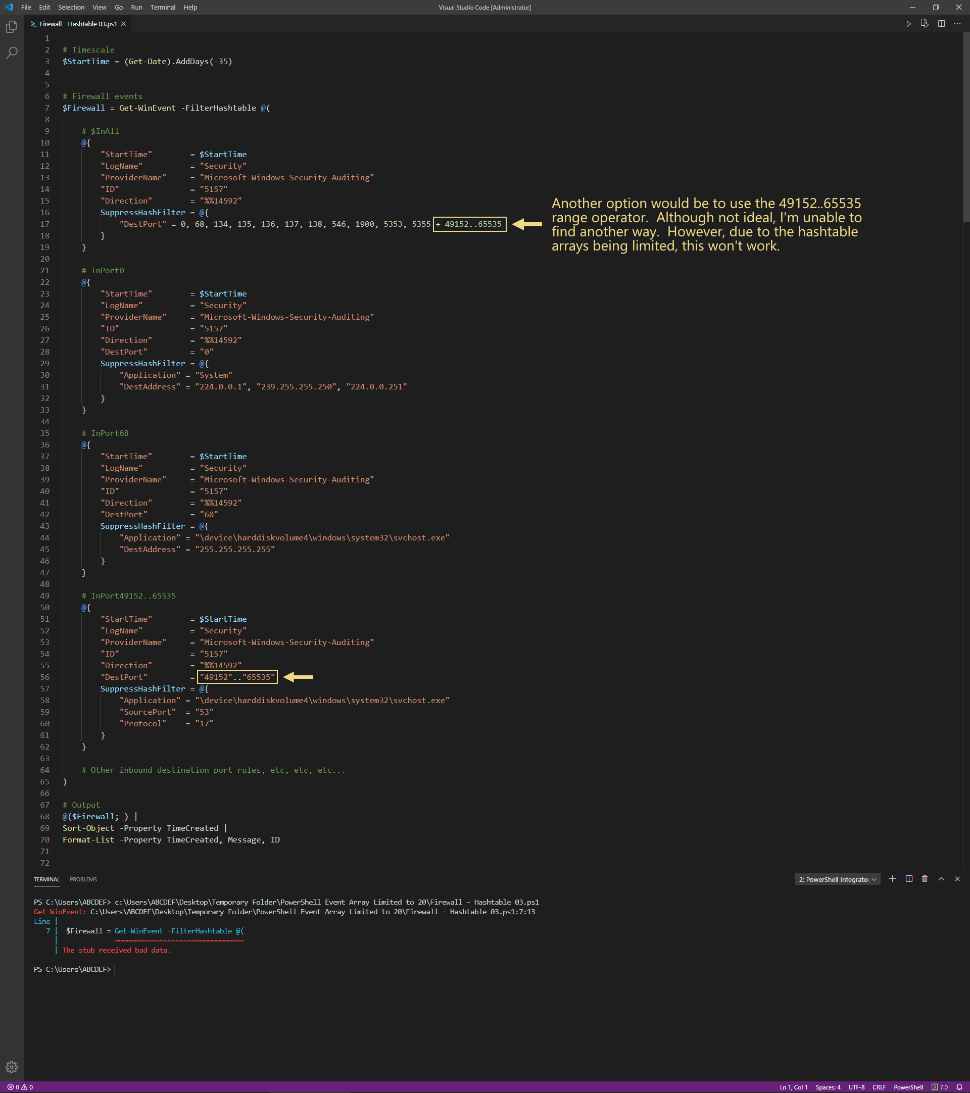 "Get-WinEvent -FilterHashtable" - Array Length Limited To 20 · Issue #12303 · PowerShell ...
