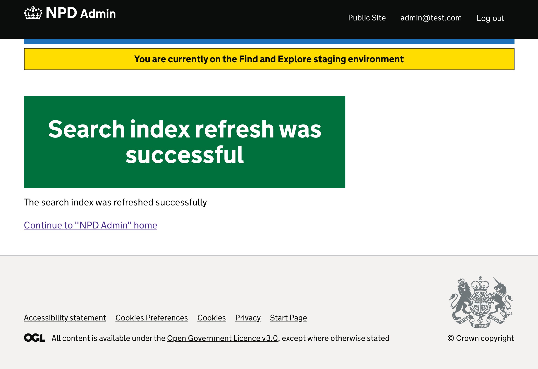 Dev #707 - Admin Area: redesign 'Search index refresh' pages by ...