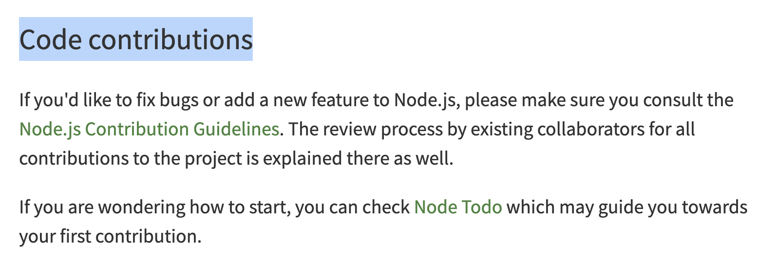 Broken Link To Nodejs Contribution Guidelines In Contributing Page · Issue 5296 · Nodejs