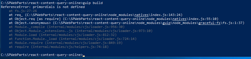 react-content-query-online - Errors trying to build · Issue #3572 · pnp/sp-dev-fx-webparts · GitHub