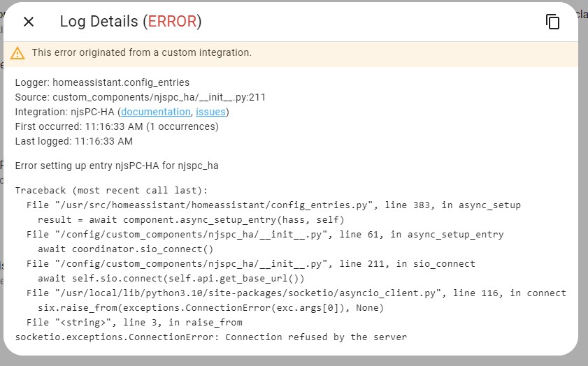 njsPC-HA going unavailable SocketIO Connection Error · Issue #25 · Crewski/njsPC-HA · GitHub