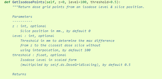 Syntax question on getting isodose points · Issue #311 · dicompyler/dicompyler-core · GitHub
