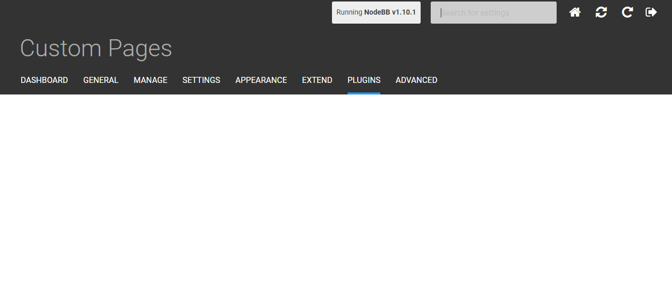 Doesn't work with nodebb v1.7.5 · Issue #55 · NodeBB-Community/nodebb-plugin-custom-pages · GitHub