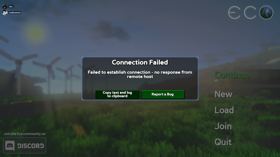 Server Connection · Issue #7787 · StrangeLoopGames/EcoIssues · GitHub